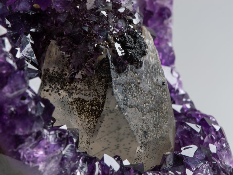 Icy Calcite with Amethyst Overgrowth For Sale at 1stDibs