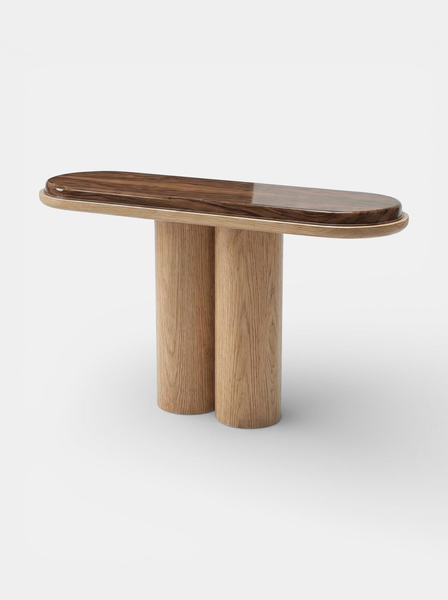 IDA CONSOLE - Oak and brown wood For Sale at 1stDibs