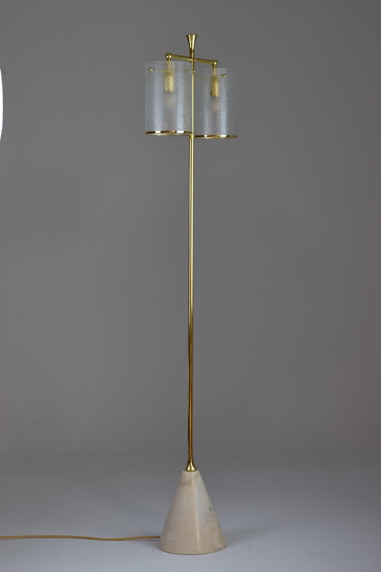 Ido-F5 Floor Lamp with Double Shade Light and Marble Base, Flow ...