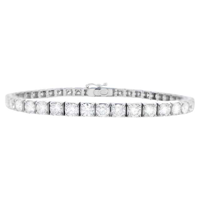 Idt Certified Diamond Tennis Bracelet Emerald Cut 12 27 Carats 18k Gold