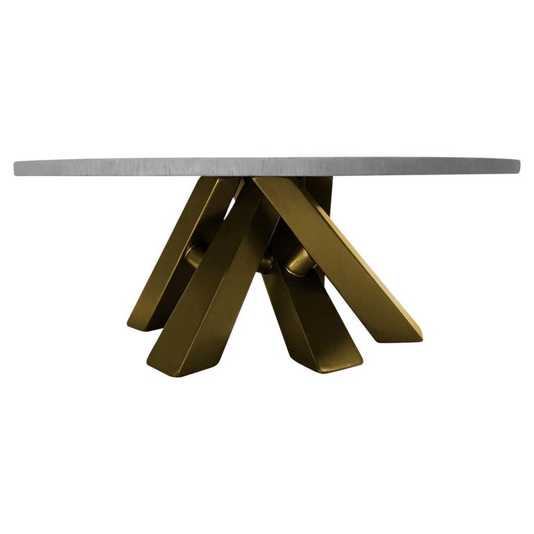 Ies Gray and Bronze Dining Table For Sale at 1stDibs