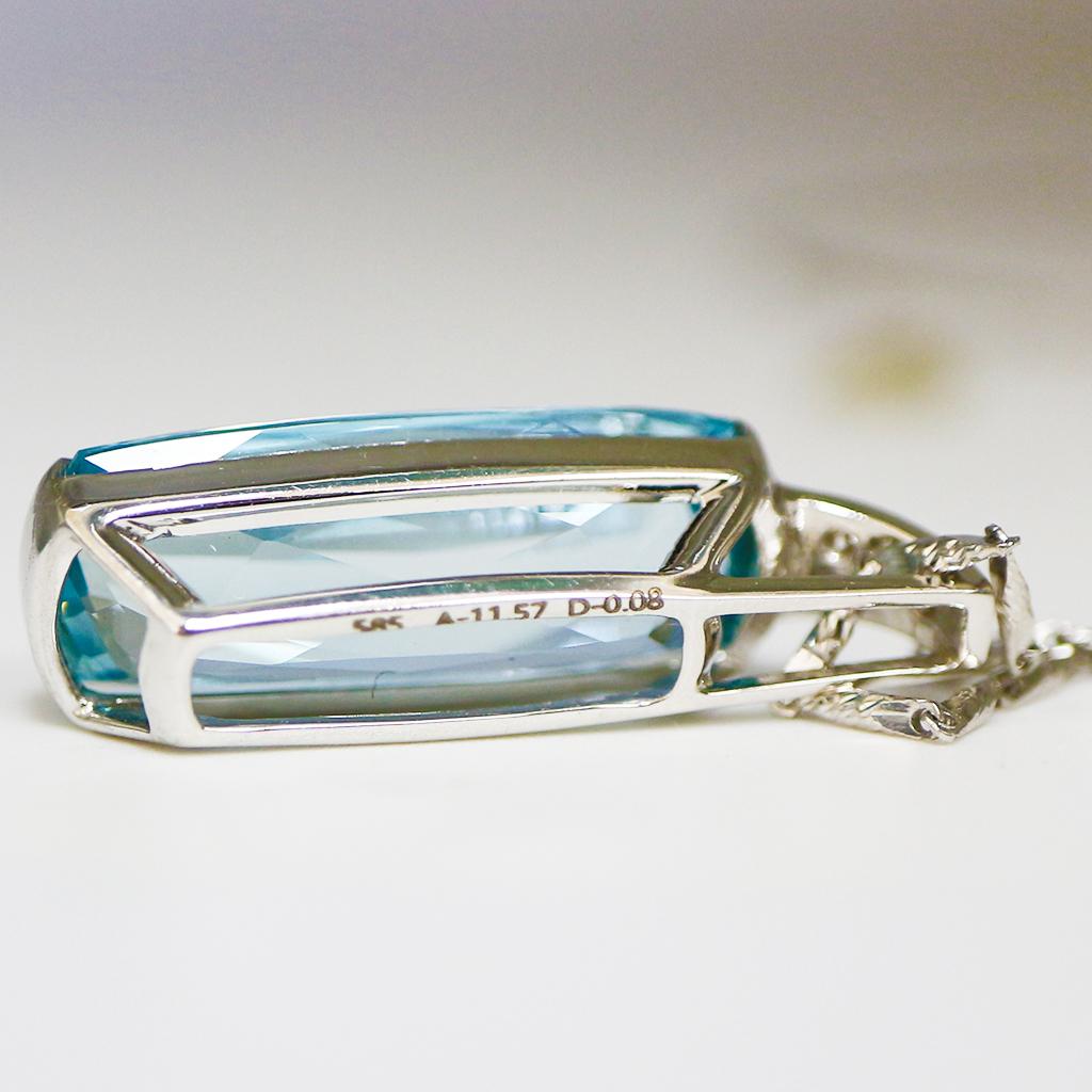 *Sales* IGI 14K 11.57 Ct Santa Maria Aquamarine Art Deco Style Pendant ...