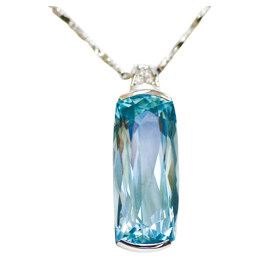 Art Deco Russian Aquamarine Pendant c1930 at 1stDibs