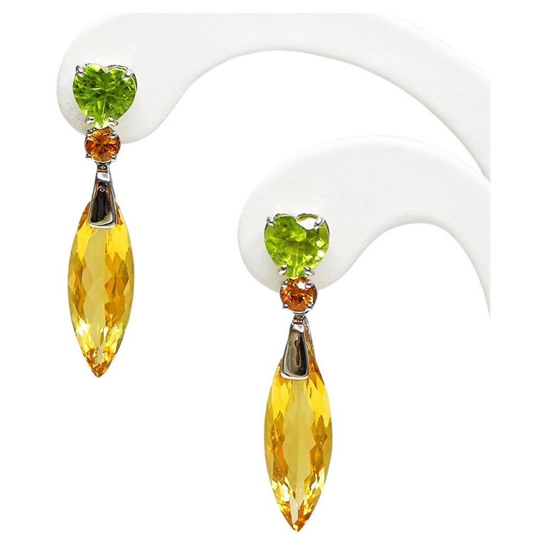 IGI 14k 14.10ct Intense Beryl and Peridot Antique Art Deco Style Drop ...