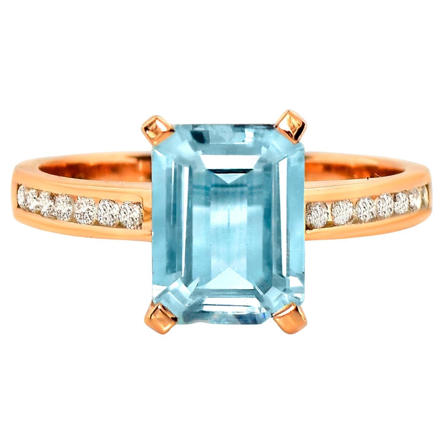 IGI 14k 7.75 Ct Natural Blue Zircon Antique Art Deco Style Engagement ...