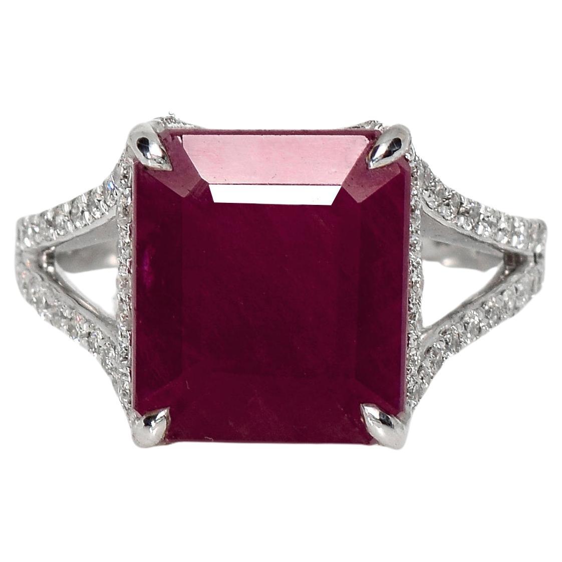 *NRP* IGI 14k 14.90ct Natural Unheated Ruby Antique Art Deco Engagement ...