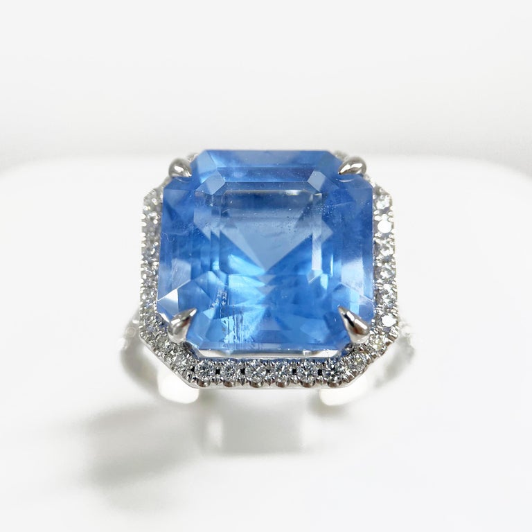 IGI 8.21 Ct Natural Beryl and Diamonds Antique Art Deco Style ...