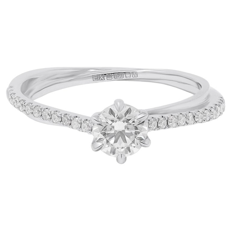 Customizable IGI Certified 0.52 Carat Round Brilliant Cut Diamond Pave ...