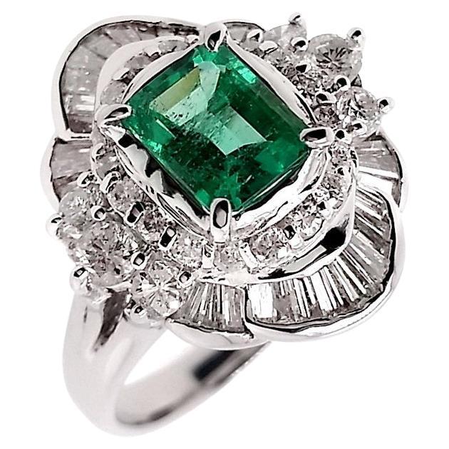 IGI Certified 0.96ct Natural Colombia Emerald and 1.20ct Natural ...