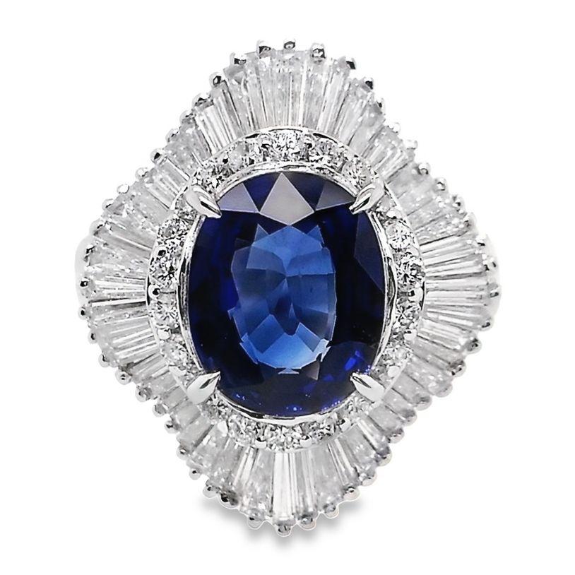 IGI Certified 1.94ct Untreated Sapphire and 1.13ct Natural Diamond ...