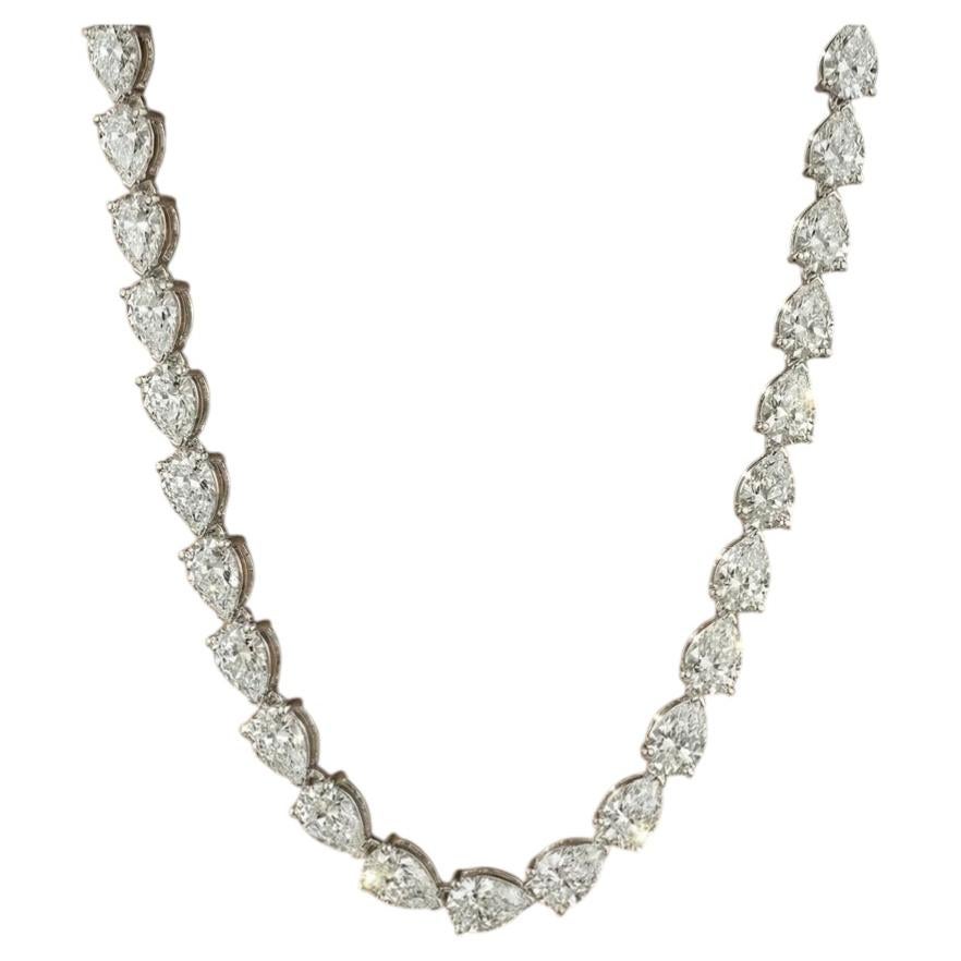 IGI Certified 28.80 Ct Pear Shape 18K Gold Choker For Sale at 1stDibs