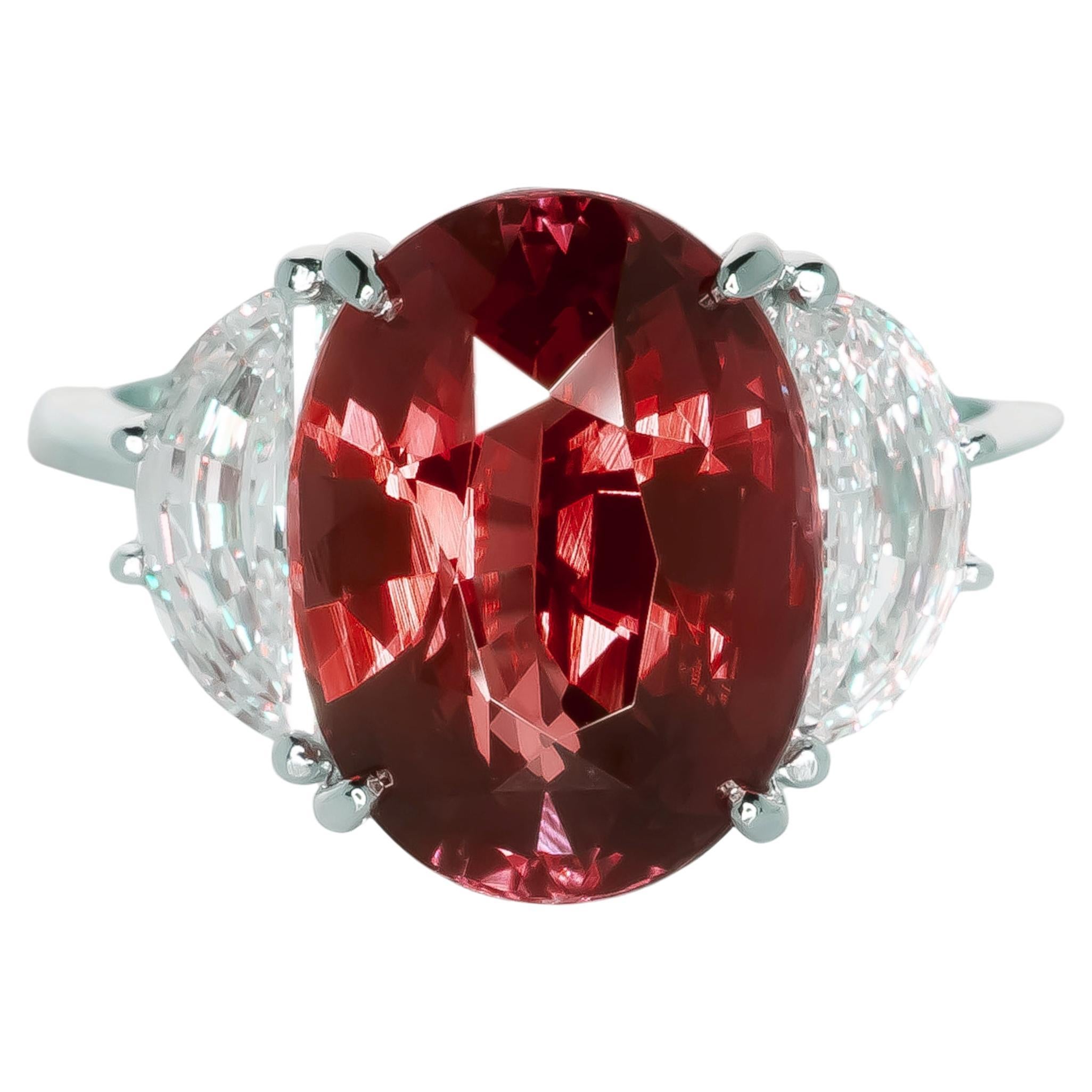 IGI Certified 4.63 Carat Burmese Ruby Half moon diamond ring For Sale ...