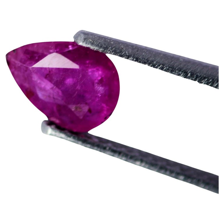 IGI Certified Natural Pear Shaped Pink Red Ruby of 0.78 Carat For Sale ...