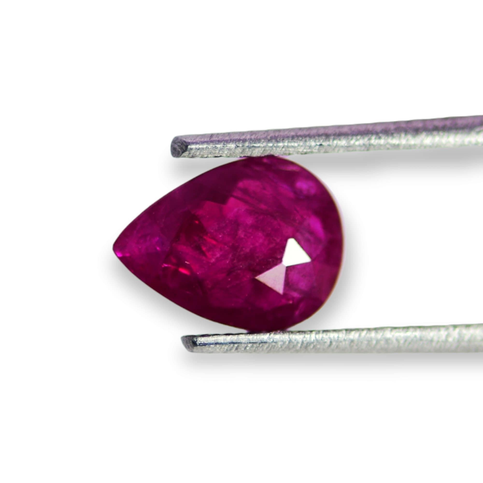 IGI Certified Natural Pear Shaped Red Ruby of 0.86 Carat at 1stDibs