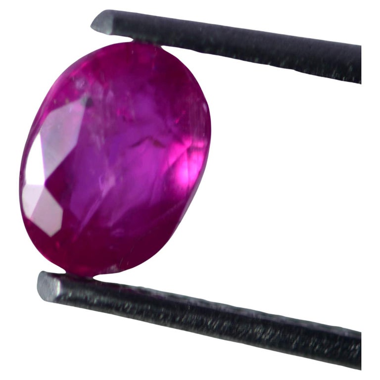 IGI Certified Natural Transparent Pink Red Ruby of 1.18 Carat For Sale ...