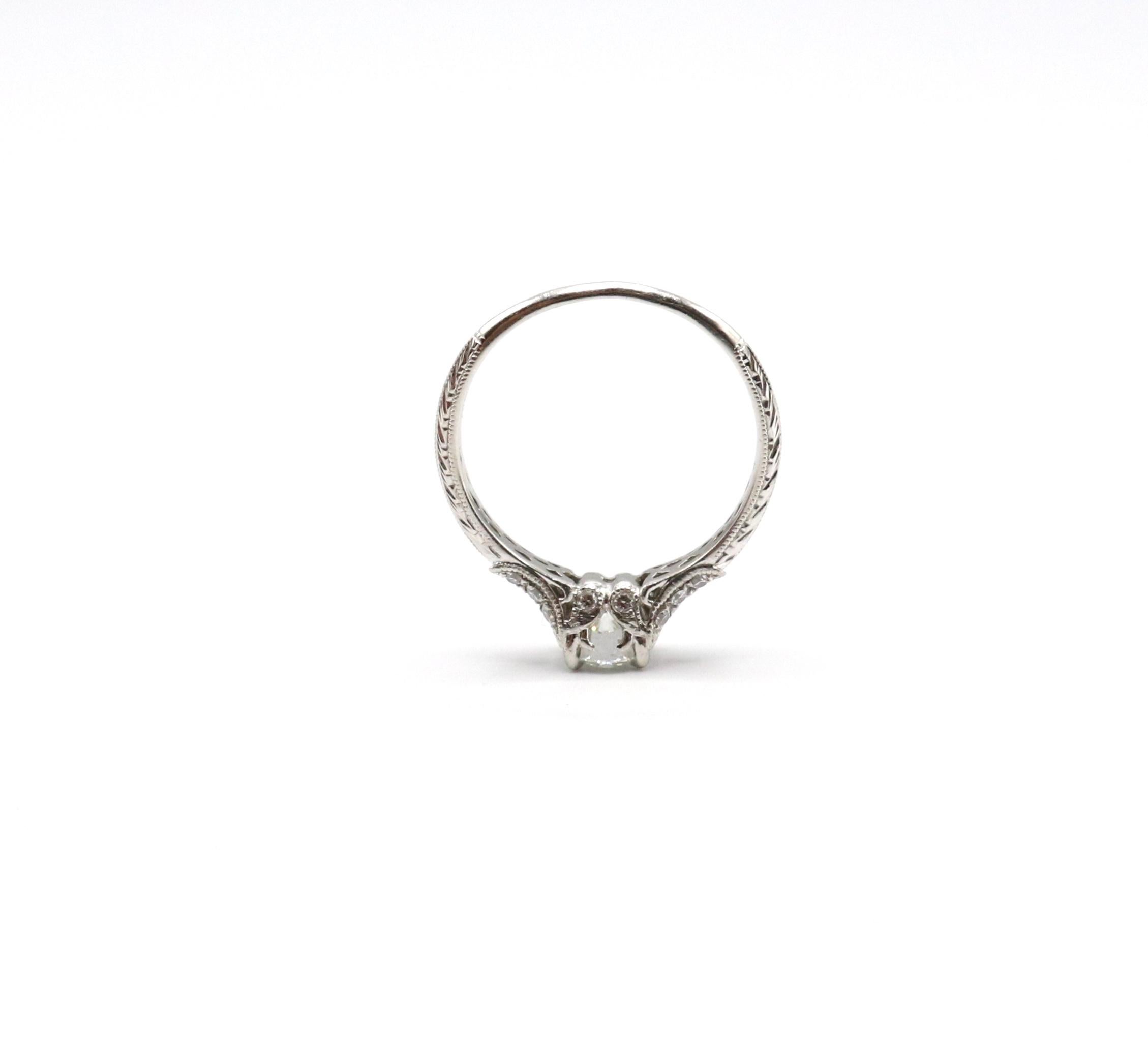IGI Certified Round Brilliant 0.71 Carat I SI2 Diamond Platinum ...