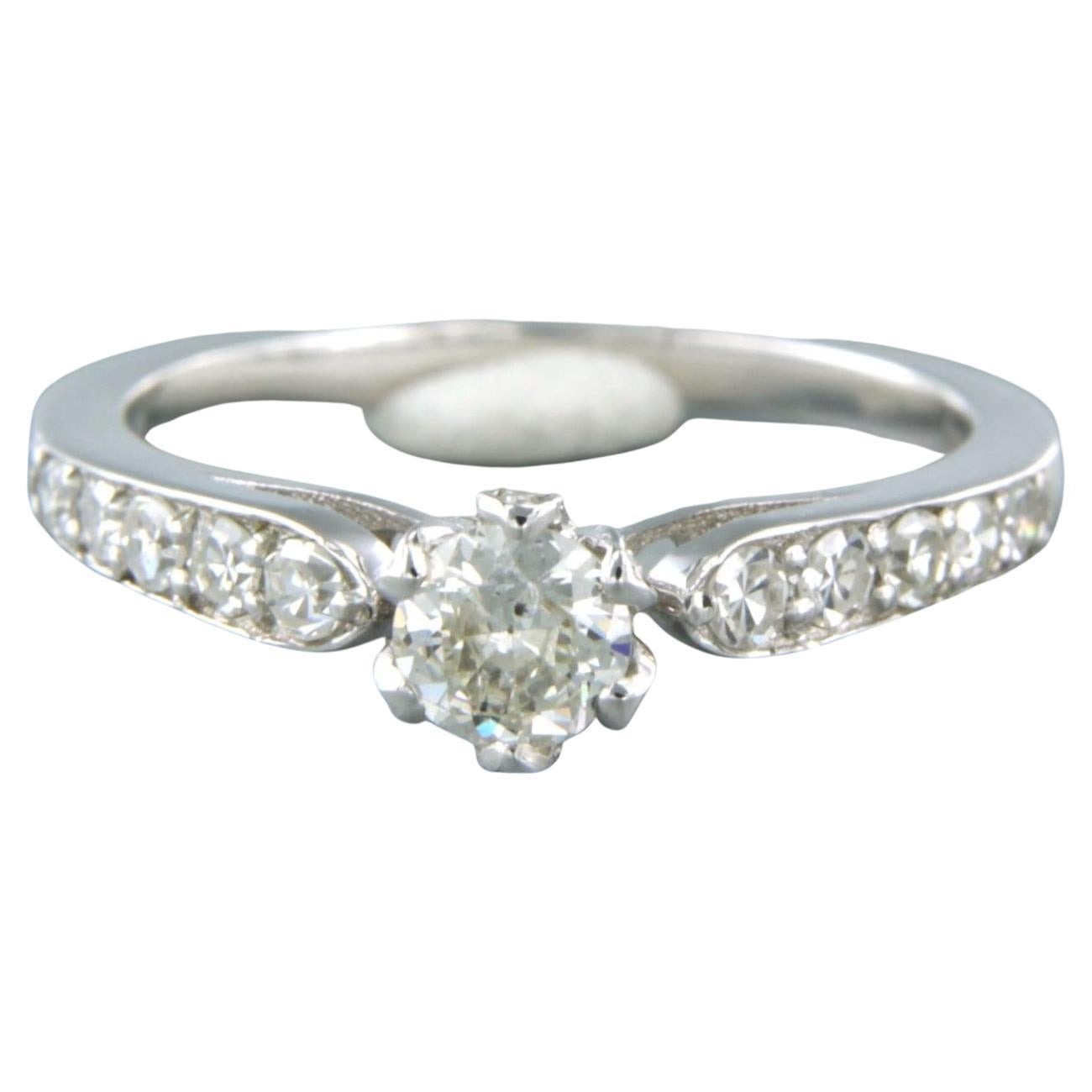 IGI JEWEL report ring with diamonds 14k white gold For Sale at 1stDibs
