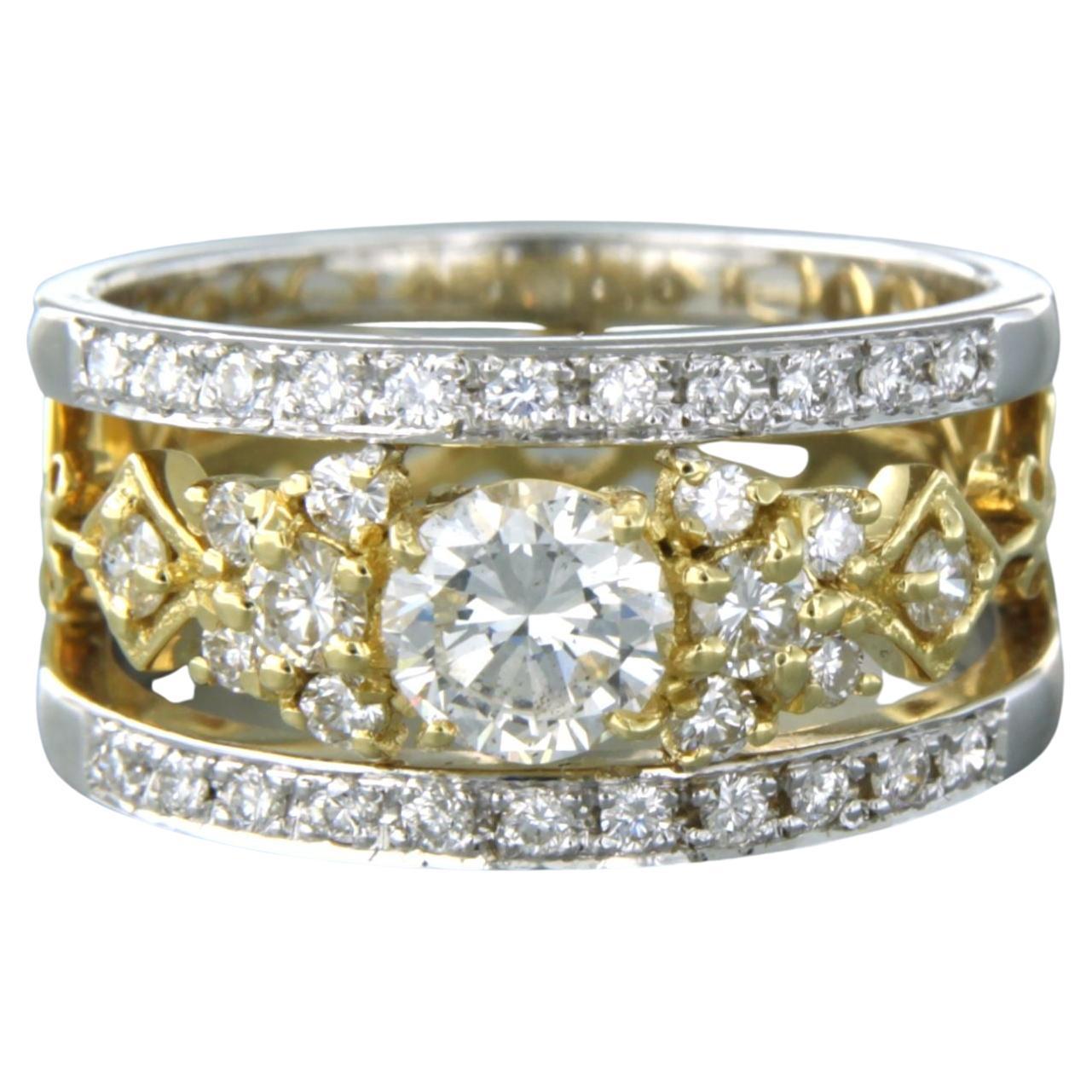 IGI JEWEL report ring with diamonds 14k white gold For Sale at 1stDibs