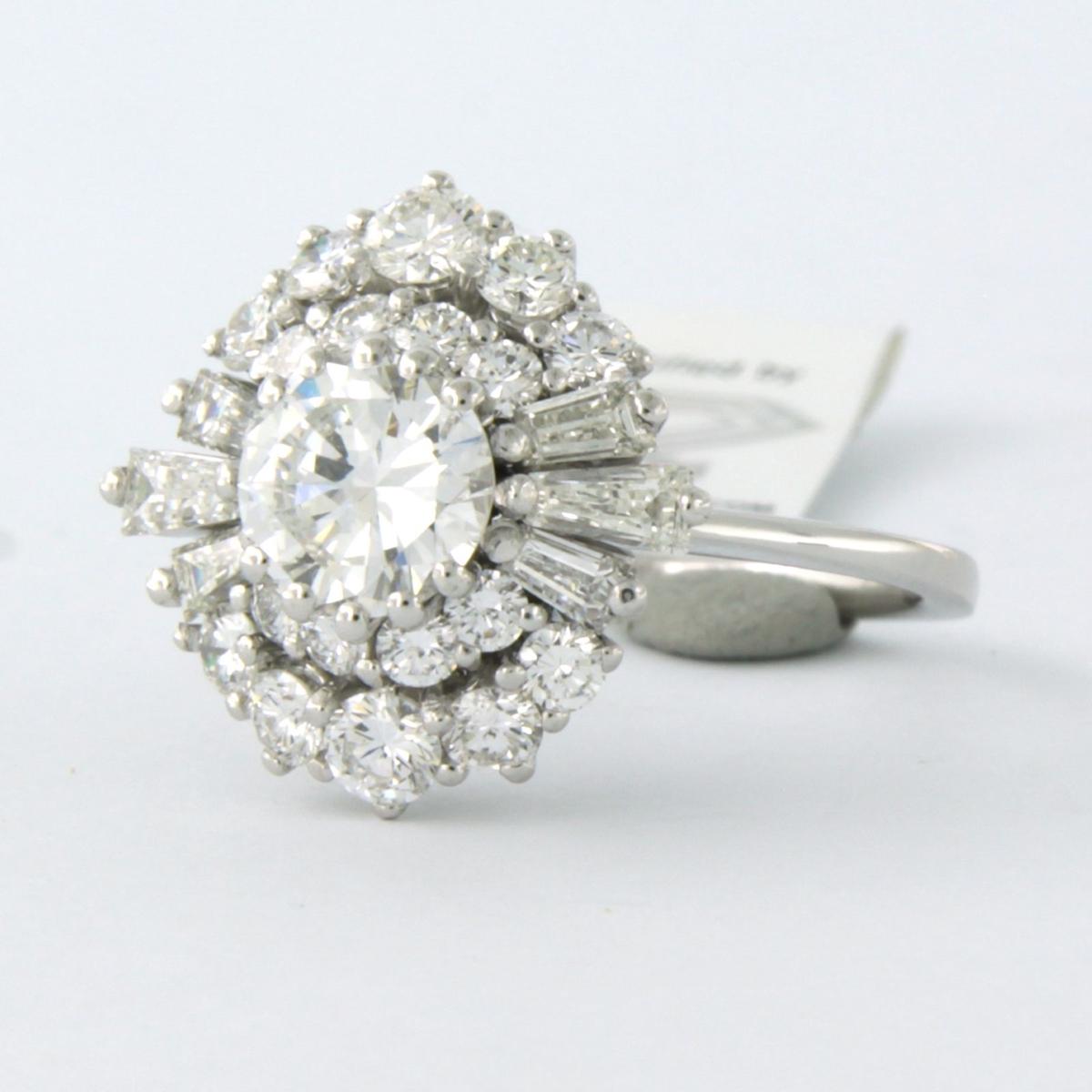 IGI JEWEL report ring with diamonds up to 2.45ct 18k white gold For ...