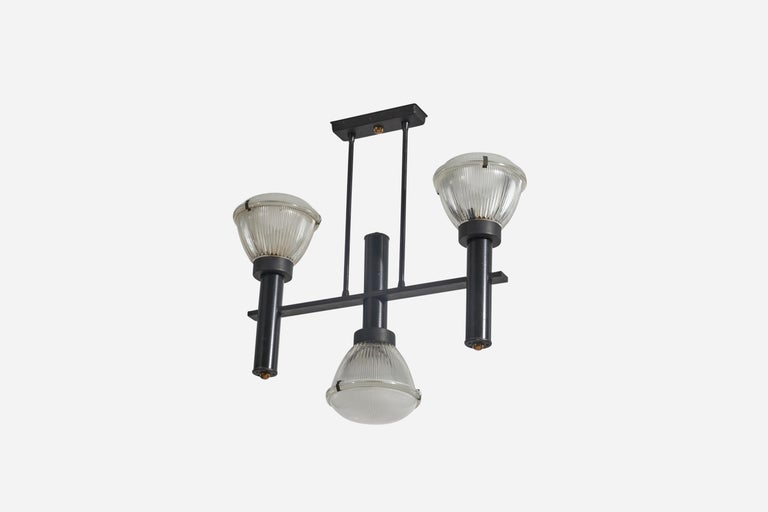 Ignazio Gardella, 3-Light Pendant, Metal, Brass, Glass, Azucena, Italy ...