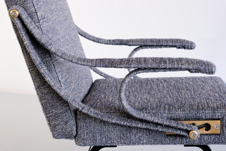 Ignazio Gardella 'Digamma' Armchair in Blue Loro Piana Mélange Fabric ...