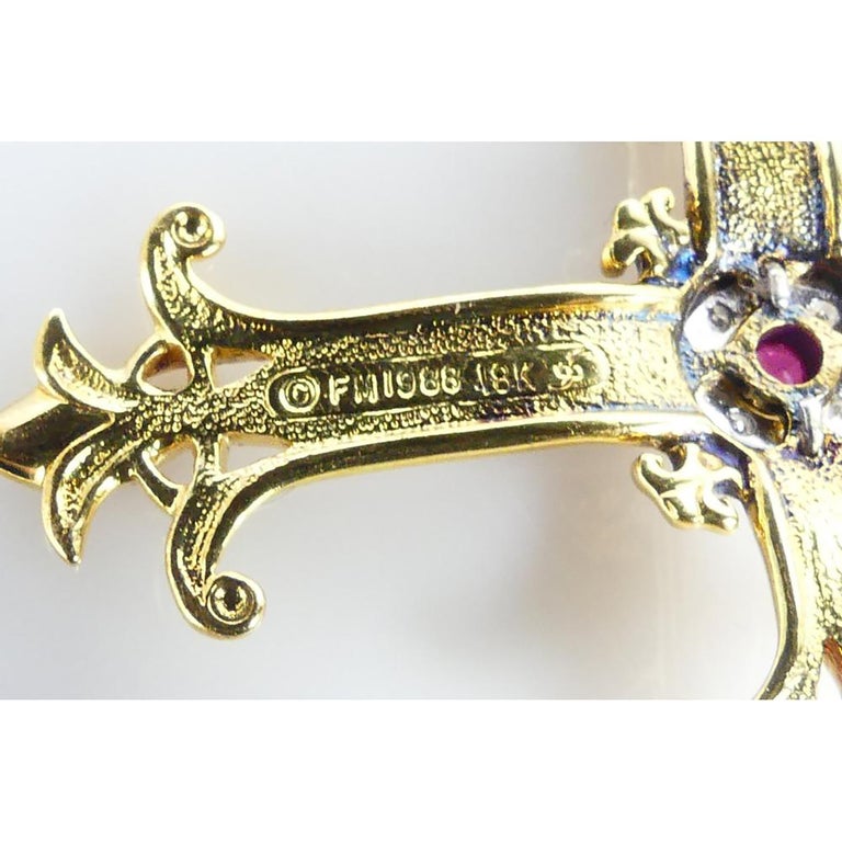 Igor Carl Faberge Diamond Ruby Red Enamel Imperial Yellow Gold Cross ...