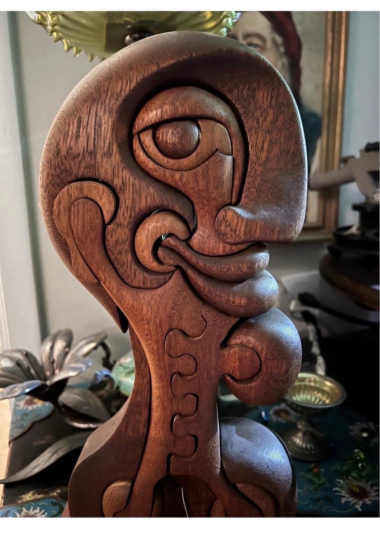 Igor Givotovsky “Spitting Eddie” Mahogany Figural Puzzle Polyglyph ...