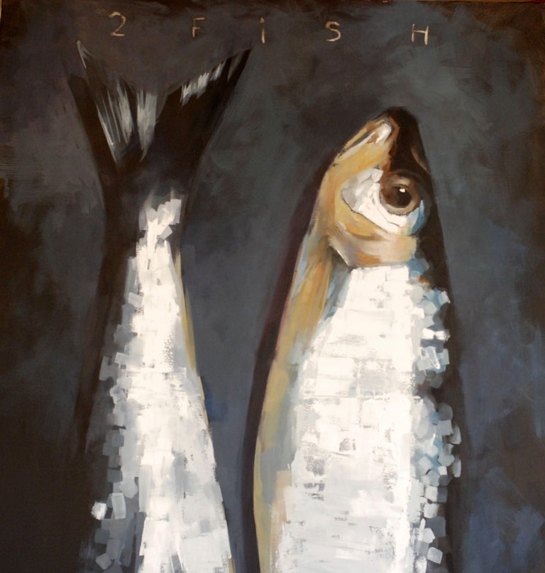 Igor Shulman - 2 fish., Painting, Oil on Canvas at 1stDibs