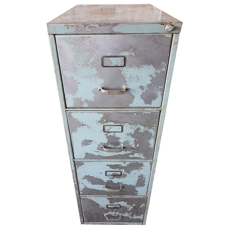 Industrial Metal Cabinet Steel Lockers Four Cabinets Loft Style Brushed ...