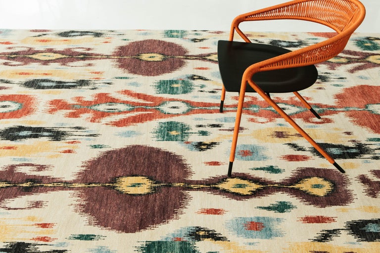 Ikat Design Rug Ataru For Sale at 1stDibs