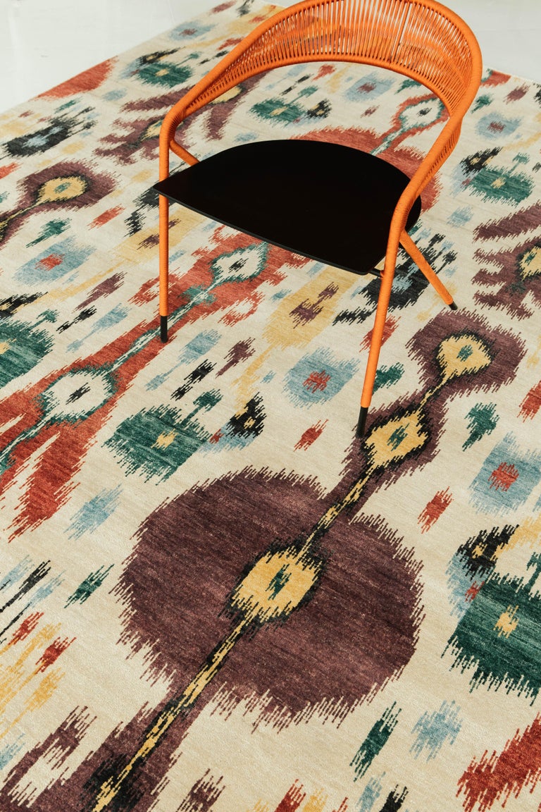 Ikat Design Rug Ataru For Sale at 1stDibs