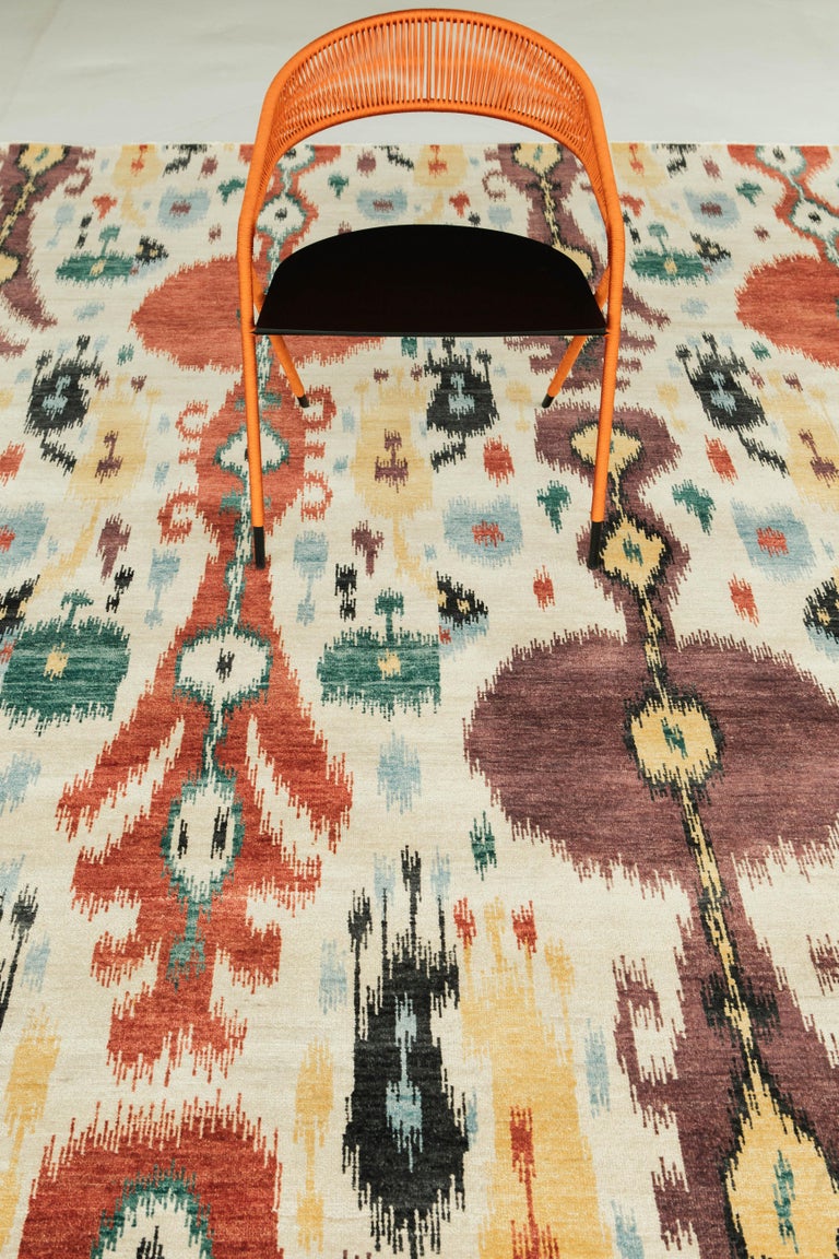 Ikat Design Rug Ataru For Sale at 1stDibs