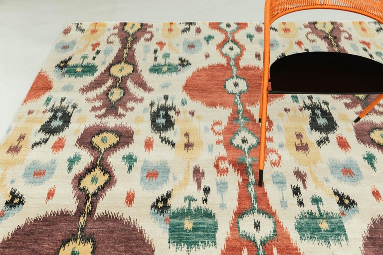 Ikat Design Rug Ataru For Sale at 1stDibs