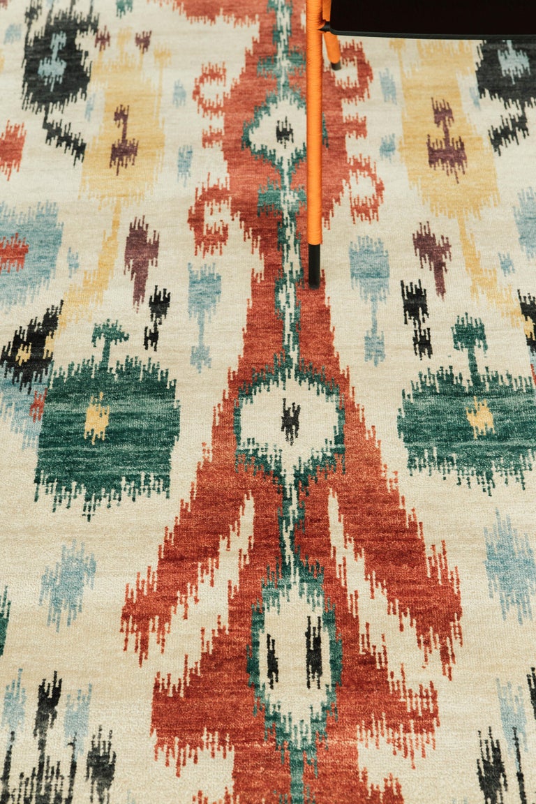Ikat Design Rug Ataru For Sale at 1stDibs