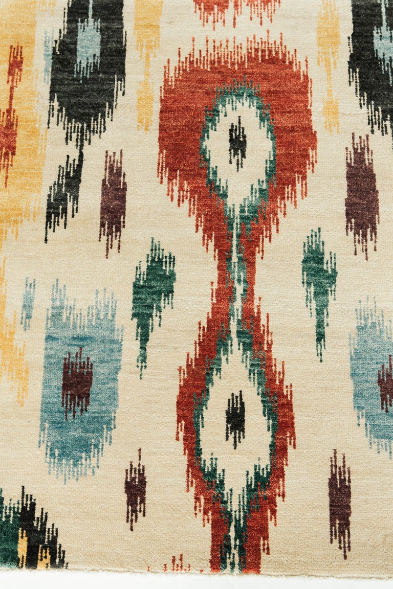Ikat Design Rug Ataru For Sale at 1stDibs