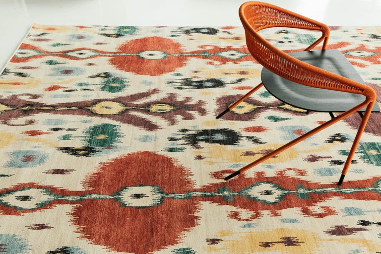 Ikat Design Rug Ataru For Sale at 1stDibs