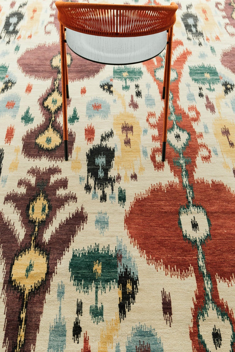 Ikat Design Rug Ataru For Sale at 1stDibs