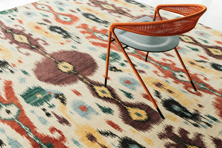 Ikat Design Rug Ataru For Sale at 1stDibs