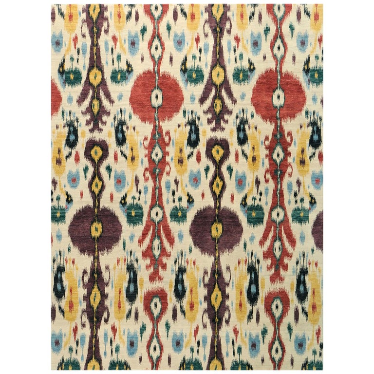 Ikat Design Rug Ataru For Sale at 1stDibs