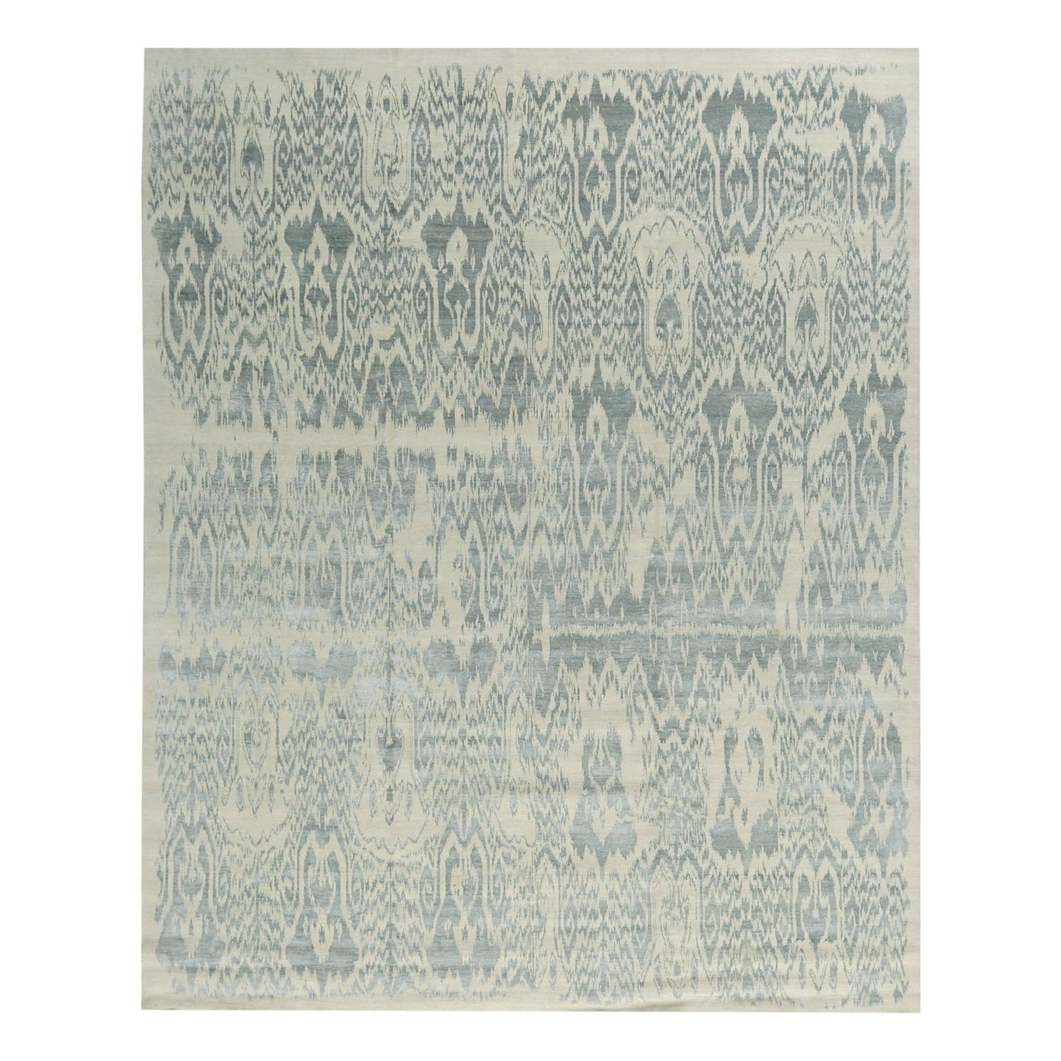 New Transitional Ikat Area Rug with Modern Design and Warm, Neutral ...