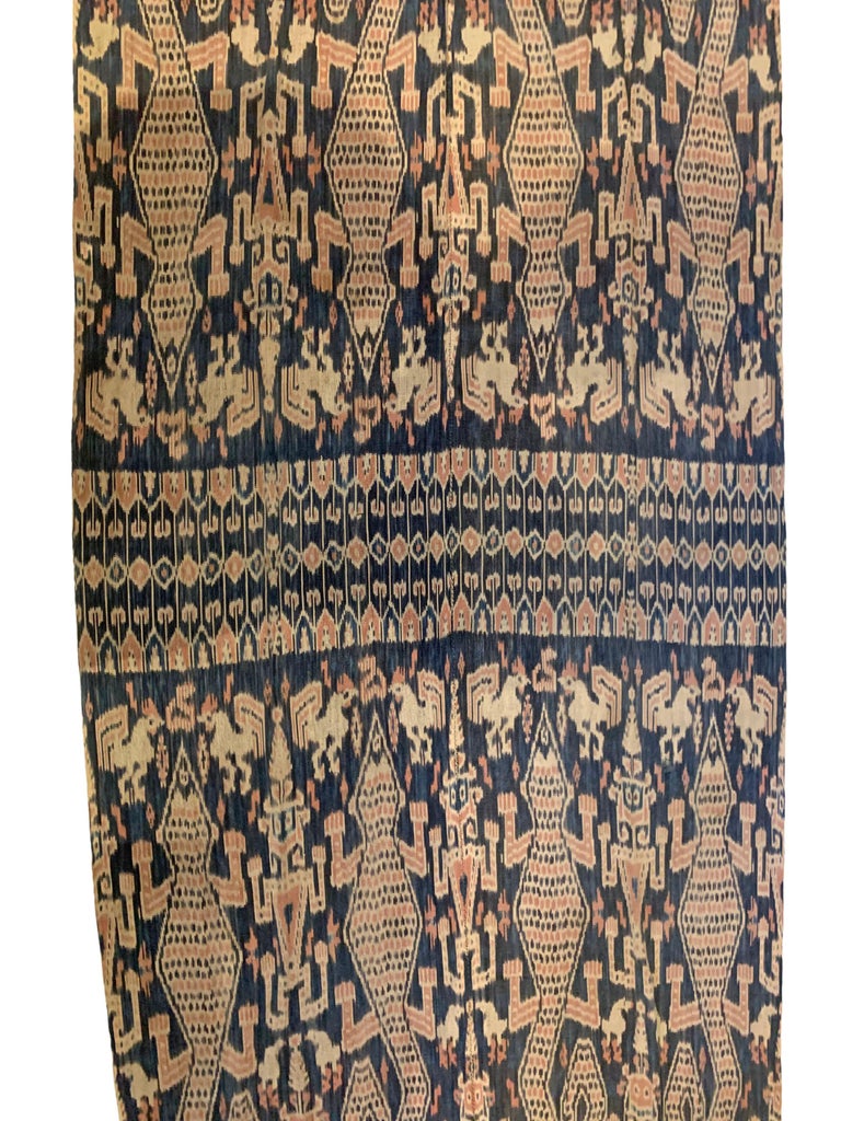 Ikat Textile from Sumba Island Tribal Motifs, Indonesia For Sale at 1stDibs