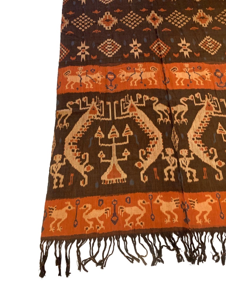 Ikat Textile from Sumba Island Tribal Motifs, Indonesia For Sale at 1stDibs