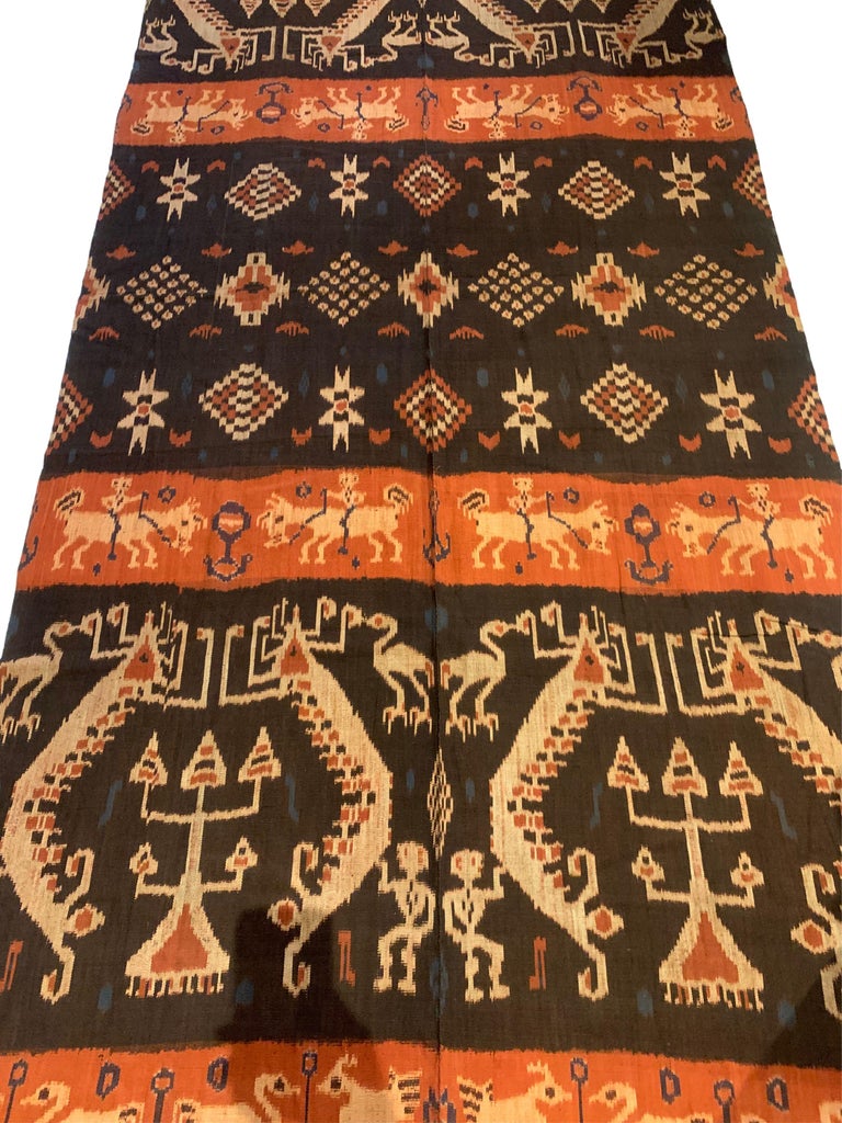 Ikat Textile from Sumba Island Tribal Motifs, Indonesia For Sale at 1stDibs