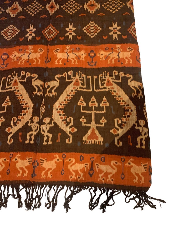 Ikat Textile from Sumba Island Tribal Motifs, Indonesia For Sale at 1stDibs
