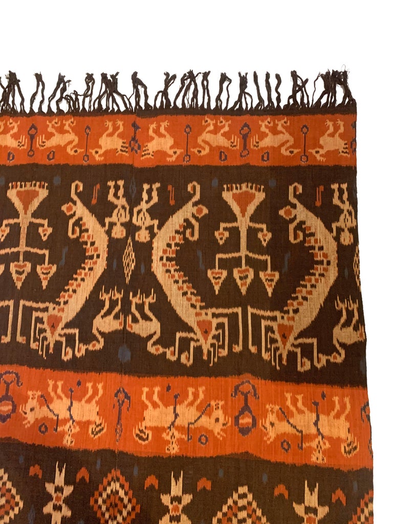 Ikat Textile from Sumba Island Tribal Motifs, Indonesia For Sale at 1stDibs
