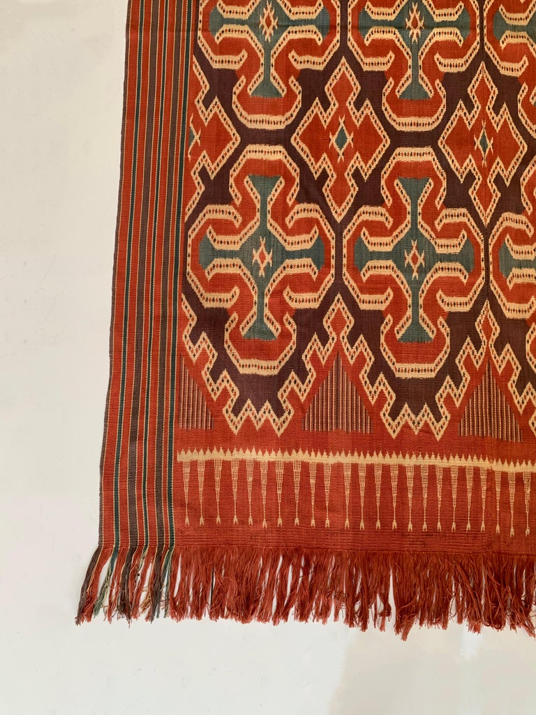 Ikat Textile from Toraja Tribe of Sulawesi with Stunning Tribal Motifs For Sale at 1stDibs