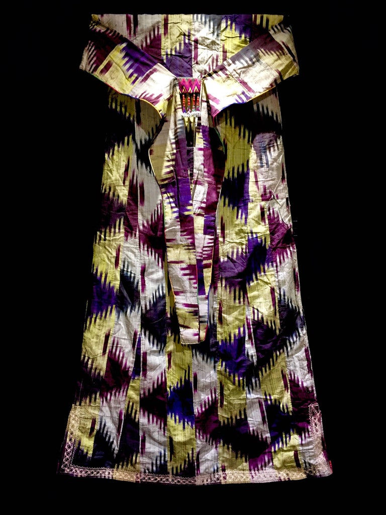 Ikat Uzbek Coat Paranja, Central Asia, 19th Century at 1stDibs
