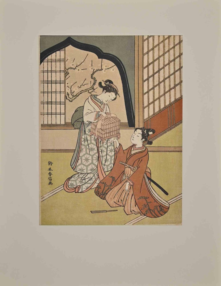 Ikeisai Yoshichika - Lovers - Woodcut after Ikkeisai Yoshichika - Mid-20th Century For Sale at ...