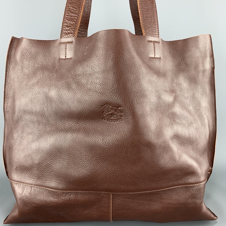 IL BISONTE Brown Leather TALAMONE Tote Handbag at 1stDibs | il bisonte tote