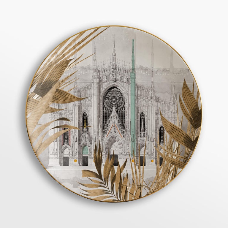 Il Duomo che non c'è, Six Contemporary Porcelain Plates with Decorative ...